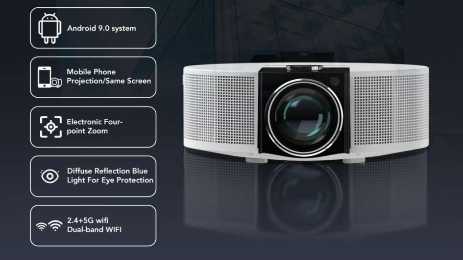 Q10 miniproyector FHD con Android 9 y 400 ANSI Lúmenes
