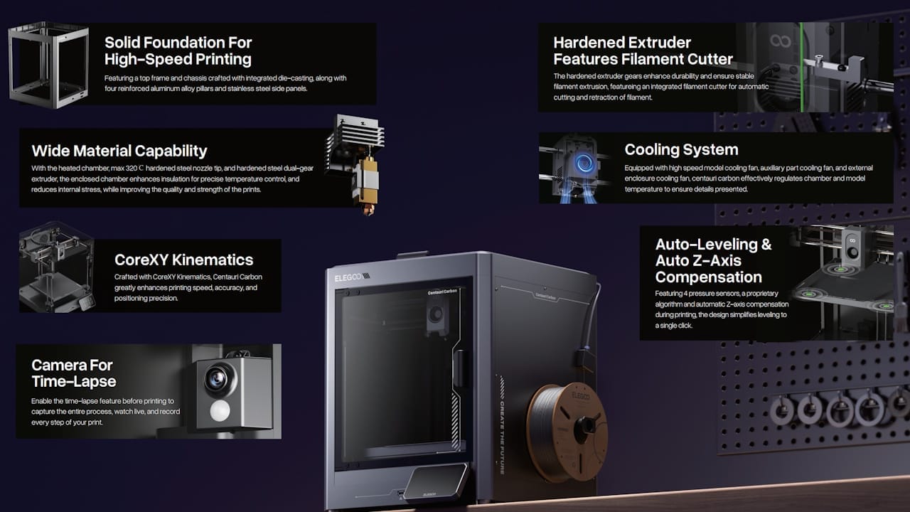 ELEGOO Centauri Carbon, impresora 3D Core XY ya disponible